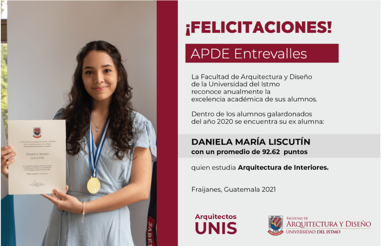 ¡Felicidades, Dani! Futura arquitecta, Alumni APDE Entrevalles - APDE ...